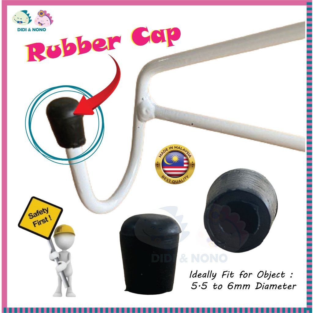 Getah Penyangkut Kain Buaian Rubber End Cap Small Rubber Tips Rod Butt ...