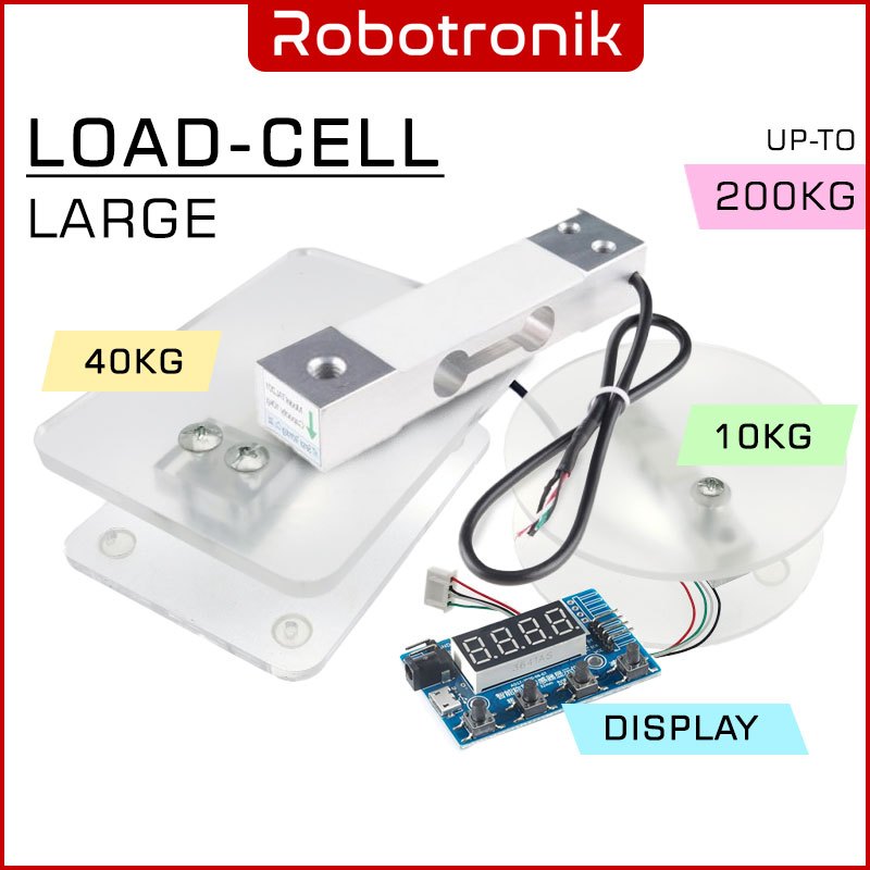 Load cell Base 20 40 200kg Display + HX711 Scale Mounting Frame Timbang ...