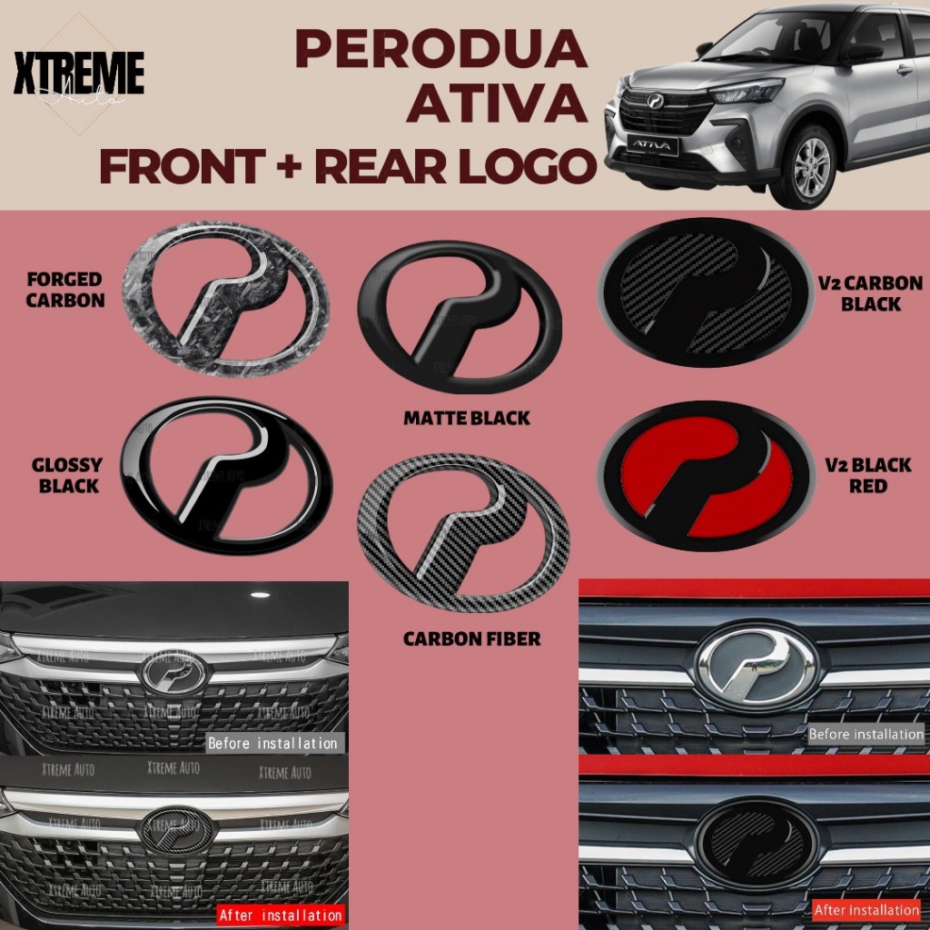 XTREME AUTO perodua Ativa car logo emblem frame cover | Shopee Malaysia