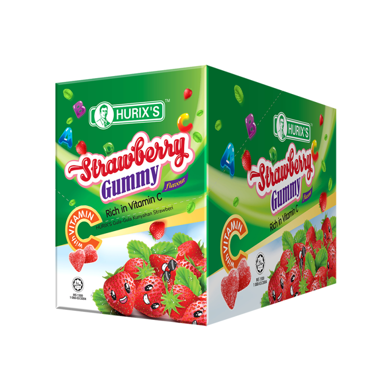 HURIX'S STRAWBERRY GUMMY (WITH VITAMIN C) Gula-gula Kunyahan Perisa ...
