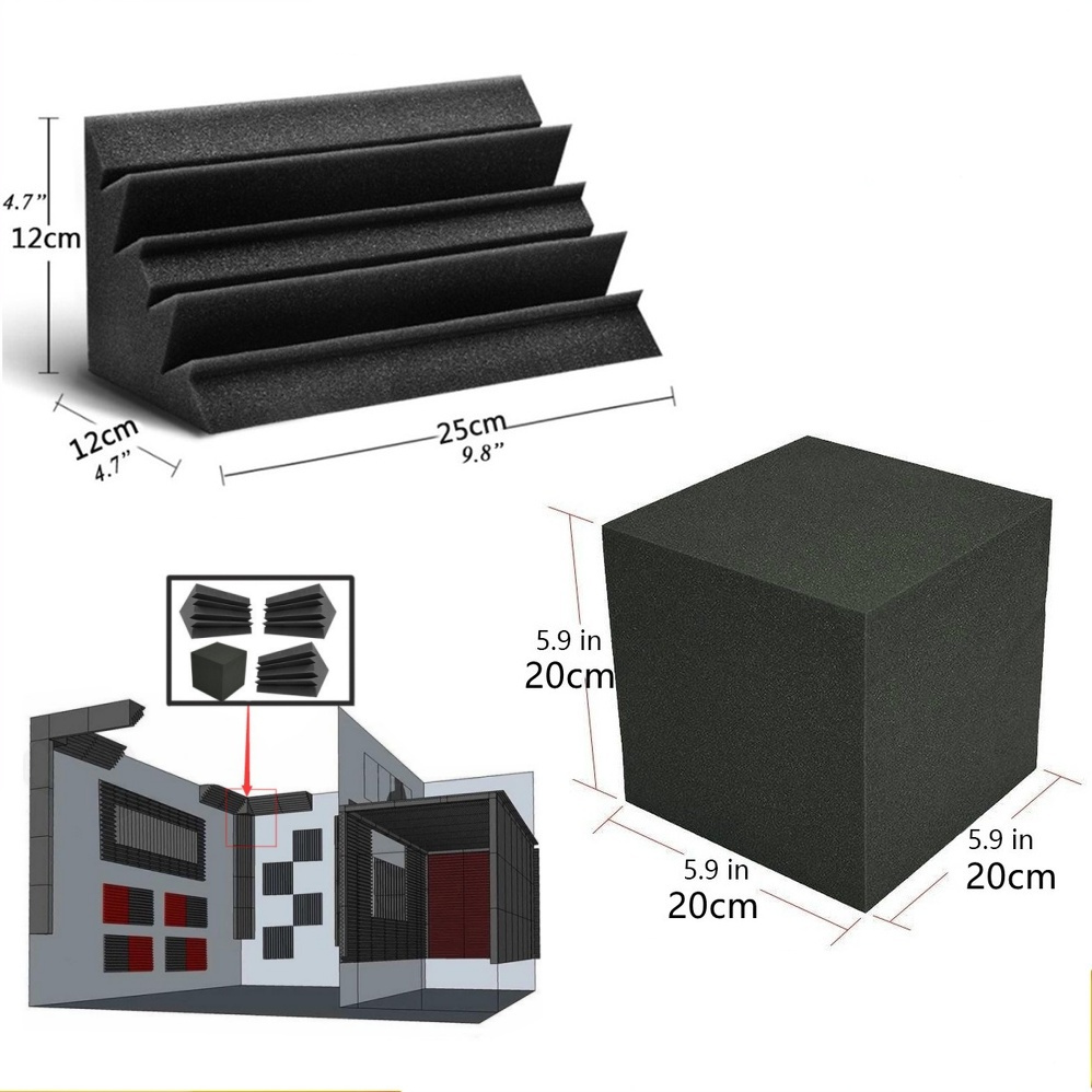 1pcs Music Sound Bass Trap Studio Accessorie Wall Corner Acoustic Foam ...