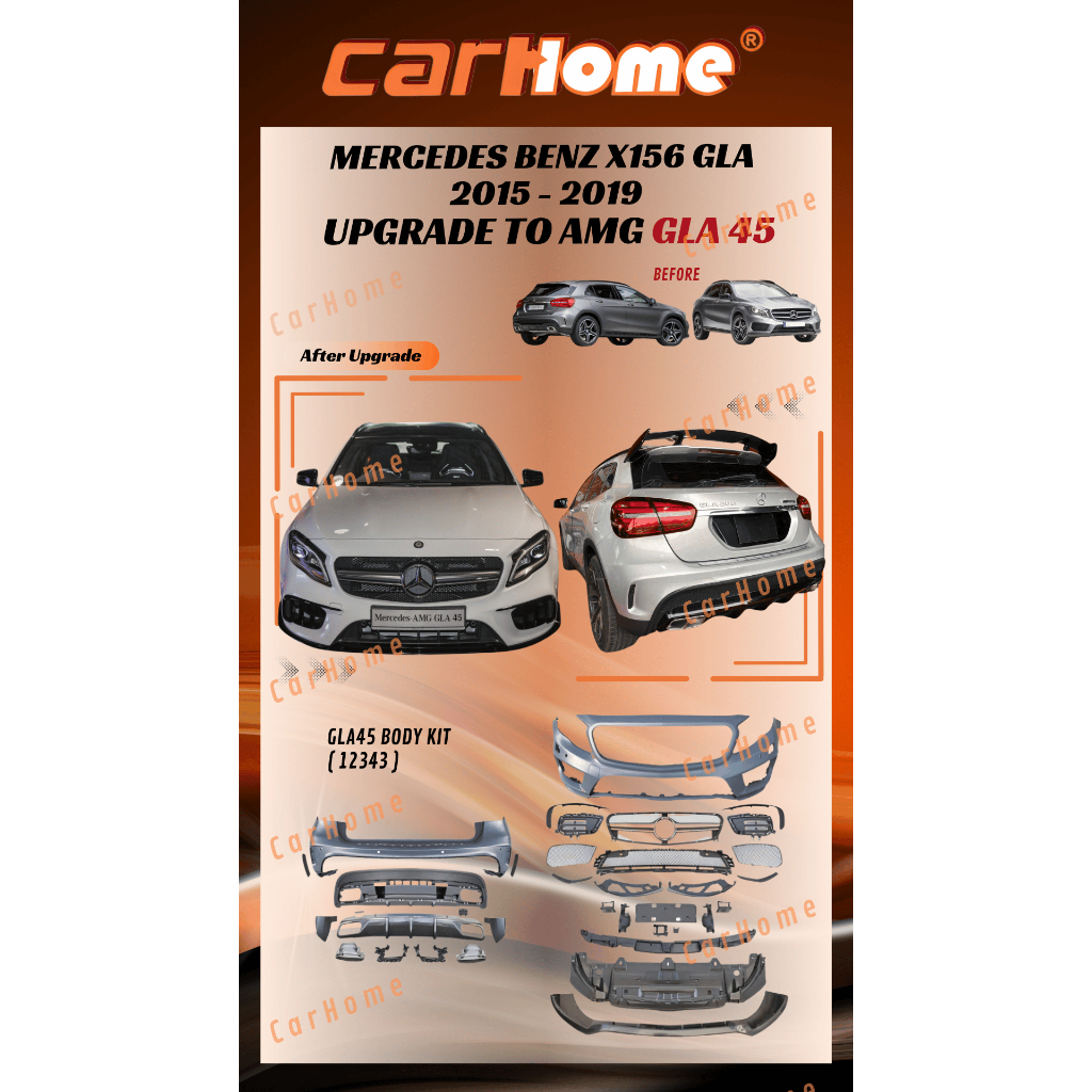 MERCEDES BENZ X156 2015 - 2019 UPGRADE TO AMG GLA 45 BODYKIT FULL SET ...