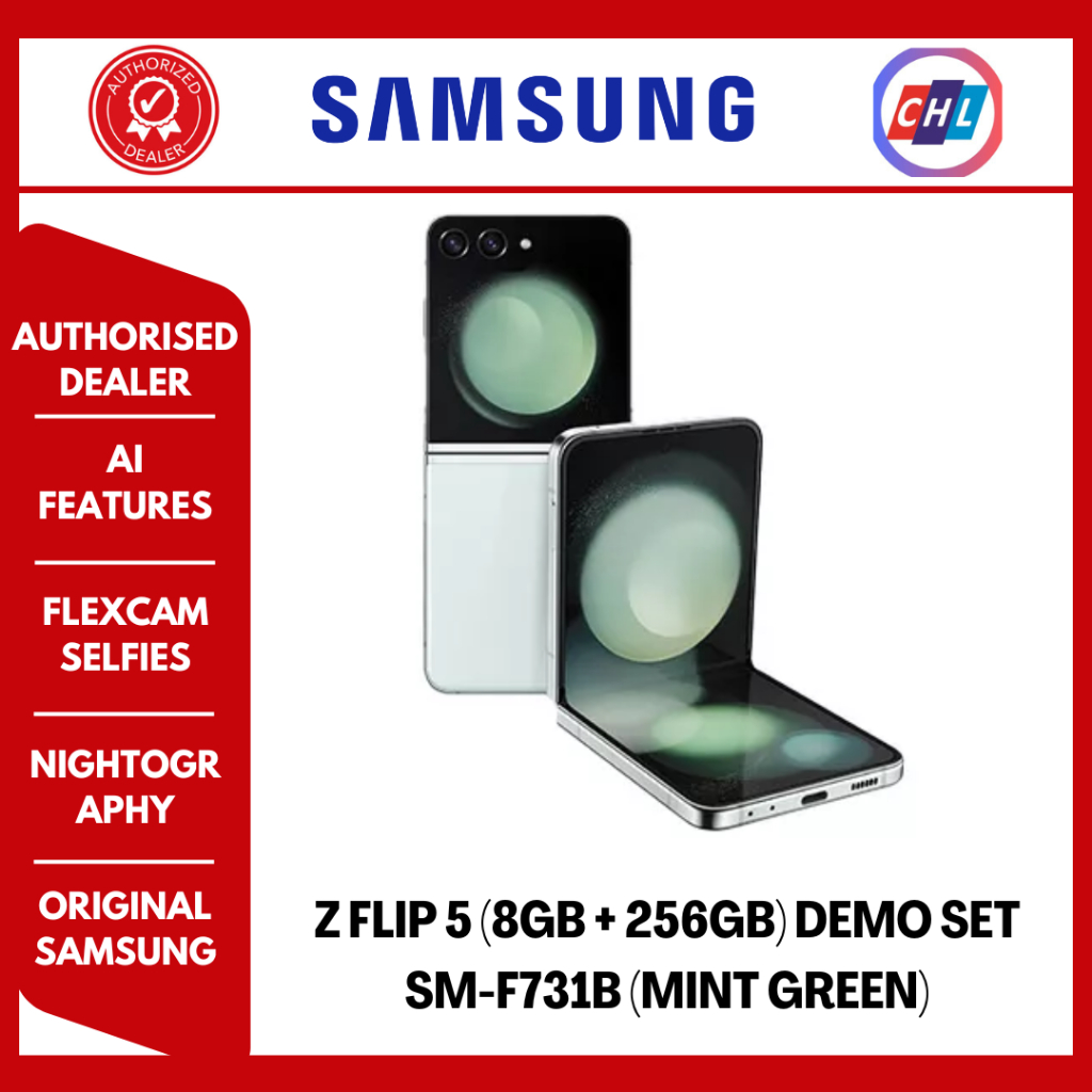 SAMSUNG GALAXY Z FLIP 5 (MINT GREEN COLOR) [DEMO SET] 8GB + 256GB SM ...