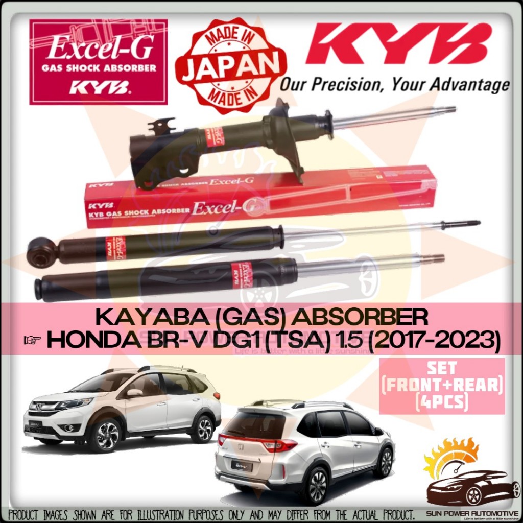 KAYABA KYB EXCEL G Honda Brv BR-V DG TSA 1.5 (2017-2023) Gas Shock Strut Absorber ( FRONT REAR ...