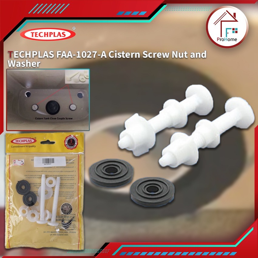 TECHPLAS FAA-1027-A Low Level Toilet Cistern Tank Plastic Screw Bolt ...