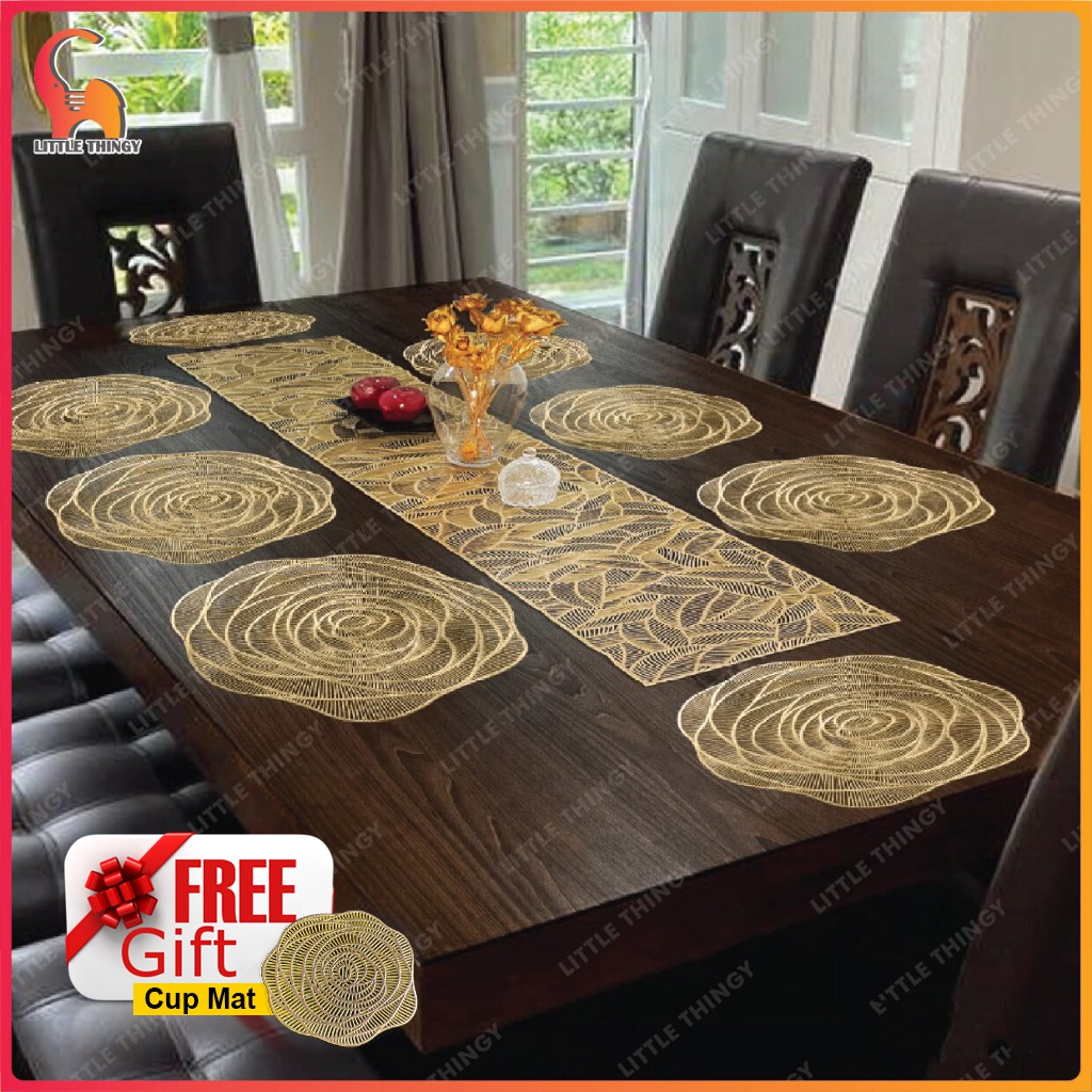 Pelapik Alas Meja Table Mat Runner Set Lapik Pinggan 6 / 8 Kerusi Set ...
