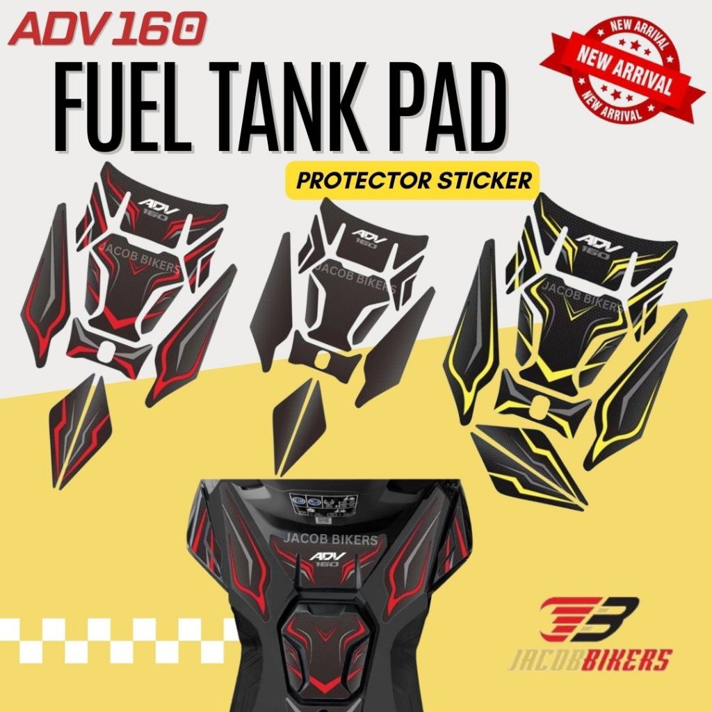 HONDA ADV160 FUEL TANK PAD PROTECTOR - 3D CARBON FIBER MOTORCYCLE GAS ...