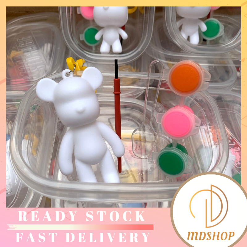 Fluid Bear Keychain White Embryo DIY Colouring Kids Colouring Toys Bear ...
