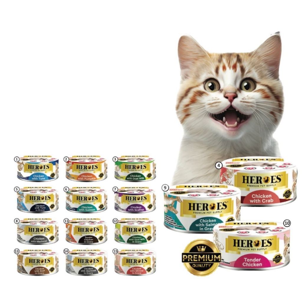 Heroes Grain Free Hypoallergenic Cat Canned Food 75g (Chicken White ...