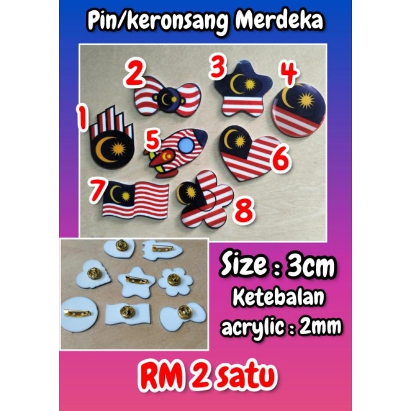 Pin & keronsang nama Merdeka 2024 | Shopee Malaysia