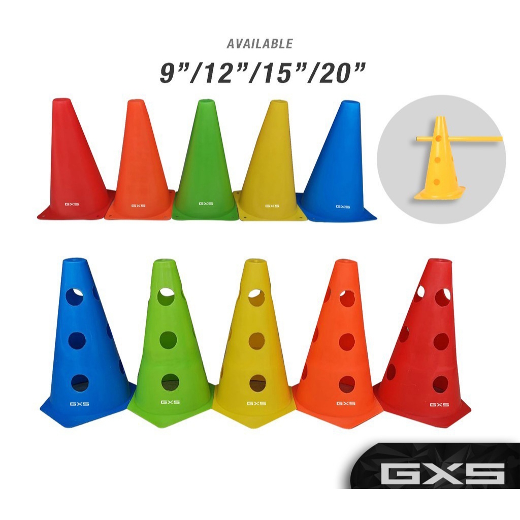 GXS Sports Cone / Skittle Cone Outdoor/Indoor Training Soccer Football ...
