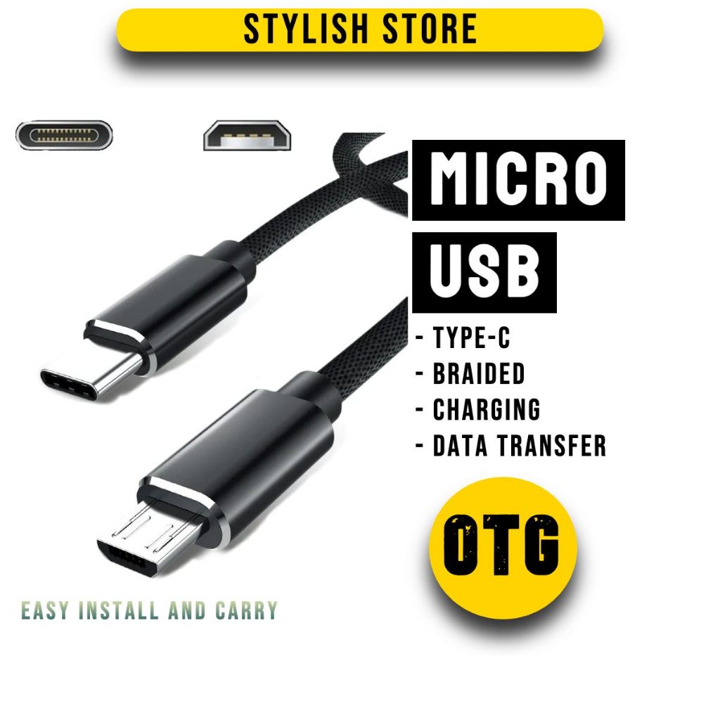 Micro USB to USB C Type C Charging Cable 2.4A 480Mbps Data Transfer ...