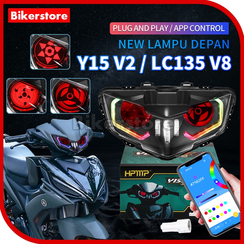 HPMP Y15ZR LC135 V8 Y15 V2 LC 135 V8 FI Head Light LED Lampu Depan Sharingan Head Lamp Sharingan ...