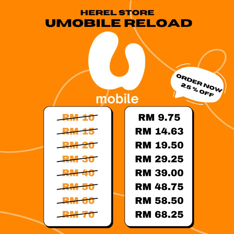 Umobile Prepaid Topup / Postpaid Bill Payment (2.5% OFF) Fast Reload | Shopee Malaysia