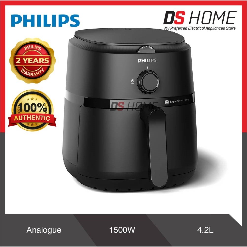🔥HOT DEALS🔥 PHILIPS NA120/09 AIR FRYER 1000 SERIES 4.2L BLACK | Shopee ...