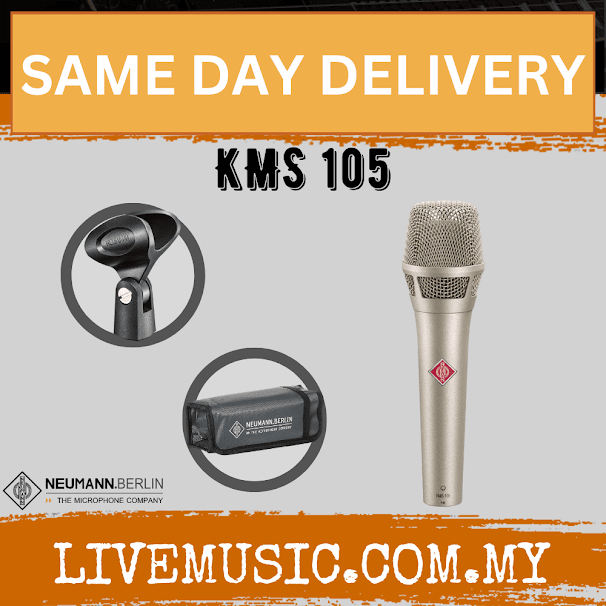 Neumann KMS 105 Cardioid Condenser Handheld Vocal Microphone - Nickel / Matte Black ( KMS105 ...