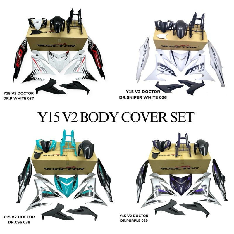 YAMAHA Y15 V2 BODY COVER SET DOCTOR ( STICKER TANAM ) SP MOVISTAR ...
