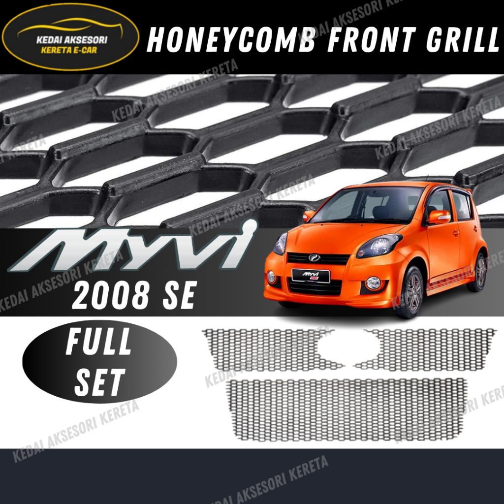 Perodua Myvi SE 2008 FACELIFT Ready Cut Honeycomb Grill Full Set Top ...