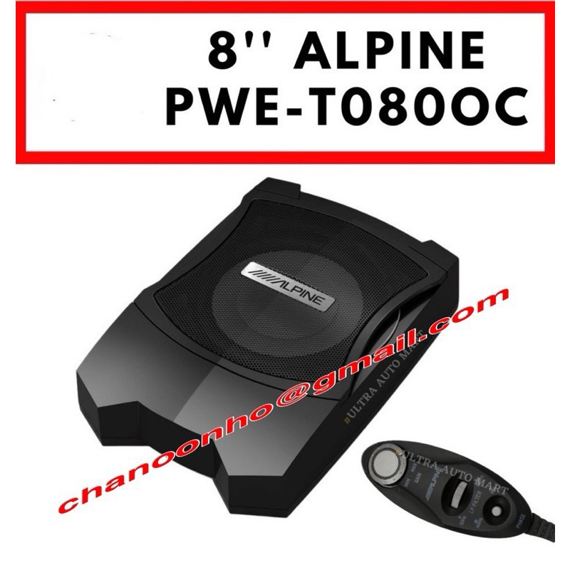 ALPINE PWE-T080OC 8” ACTIVE SUBWOOFER UNDERSEAT WOOFER CAR AUDIO HIGI ...