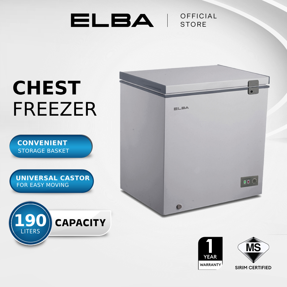 Elba Chest Freezer - Grey (190L) EF-E1915(GR) | Shopee Malaysia
