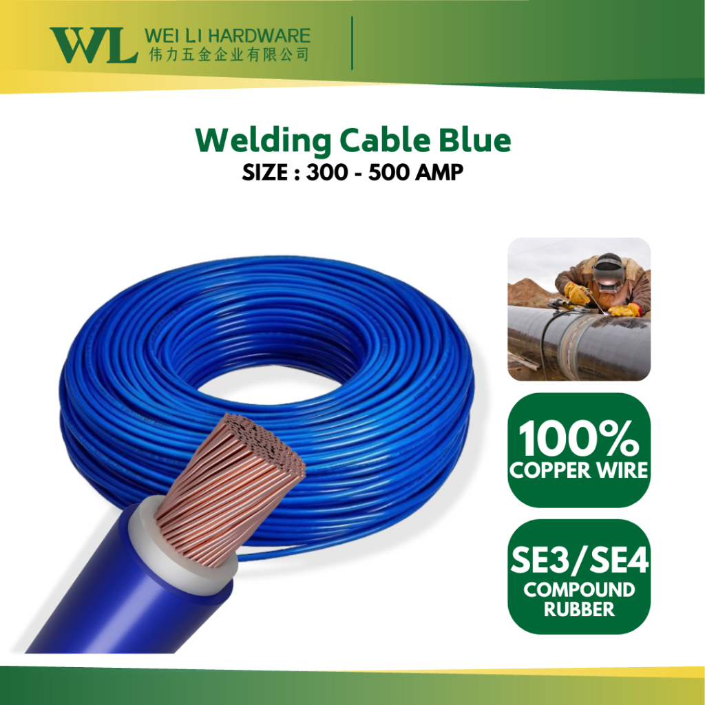 Pure Copper Wire Welding Cable heavy duty Blue 300AMP/400AMP/500AMP ...