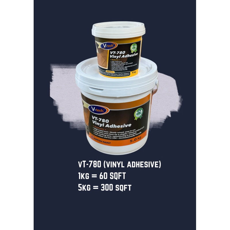 Vtech VT-780 (1KG & 5KG) Vinyl Adhesive Glue Gam Lantai Vinyl | Shopee ...