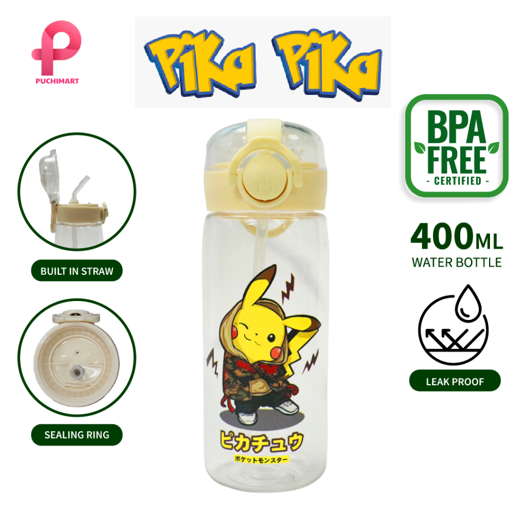 PIKACHU BOTTLE BPA FREE 400ml LEAK PROOF HIGH QUALITY SANRIO CHILD ...