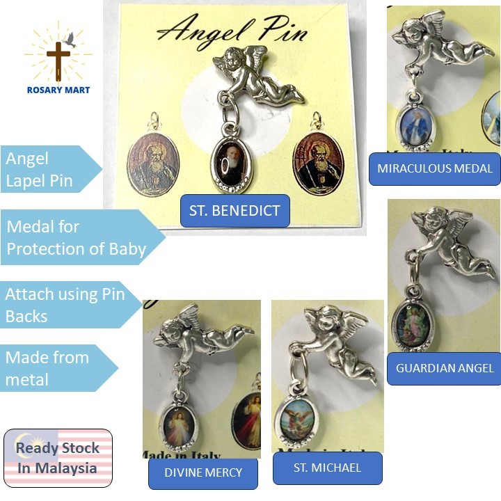 Angel Pin with Medal * 5 Types of Medals * Suitable as Medal for ...