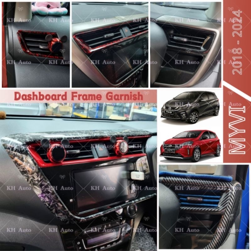 Perodua Myvi 2018-2024 Gen3 Car Dashboard Frame Air Outlet Frame Carbon ...