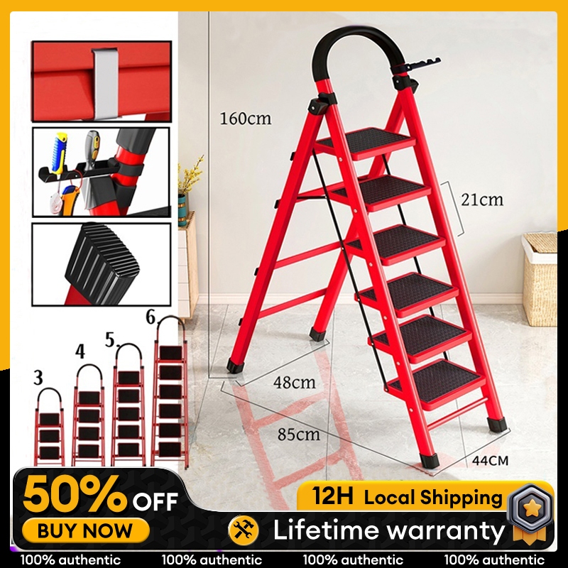 Tangga Lipat Heavy Duty 5/6/7 Step Ladder Foldable Aluminum Folding ...