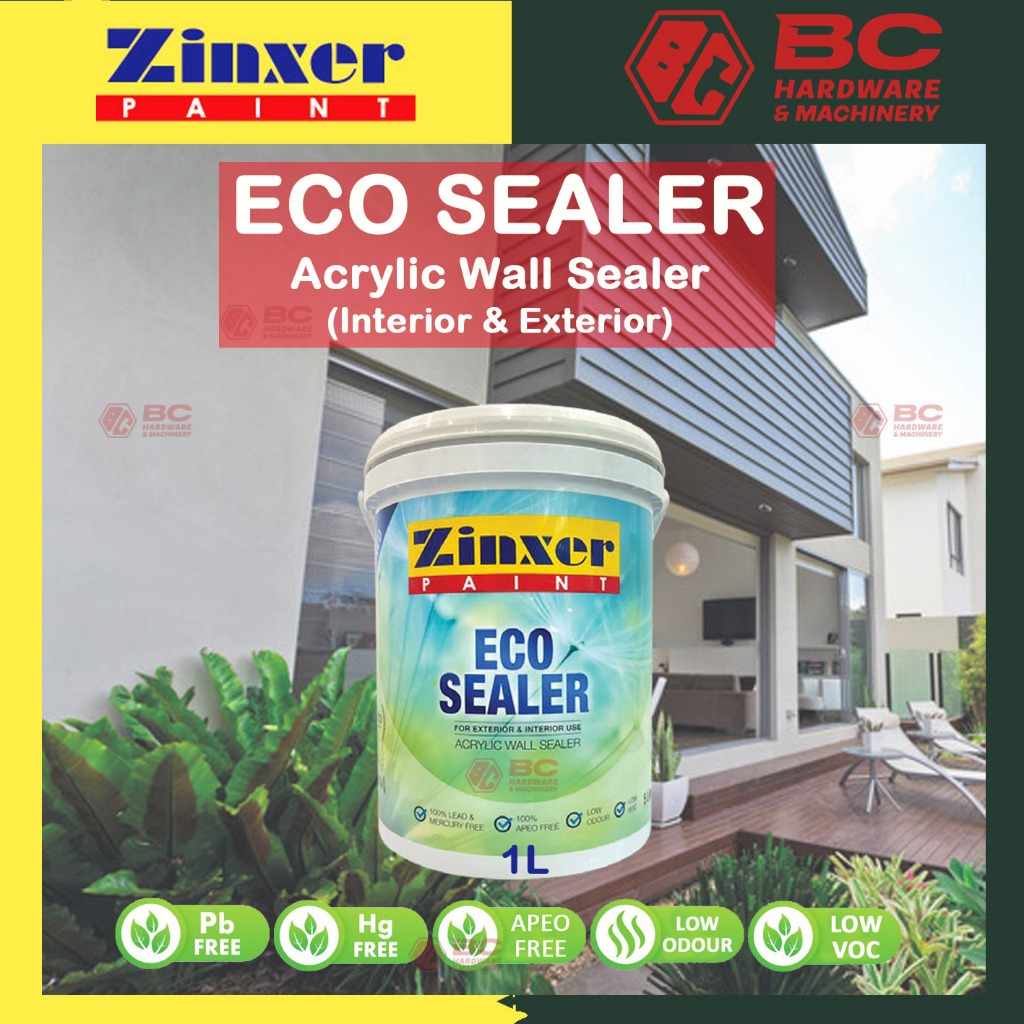 Zinxer Paint 1 Litre Eco Sealer for Interior & Exterior use (Acrylic ...