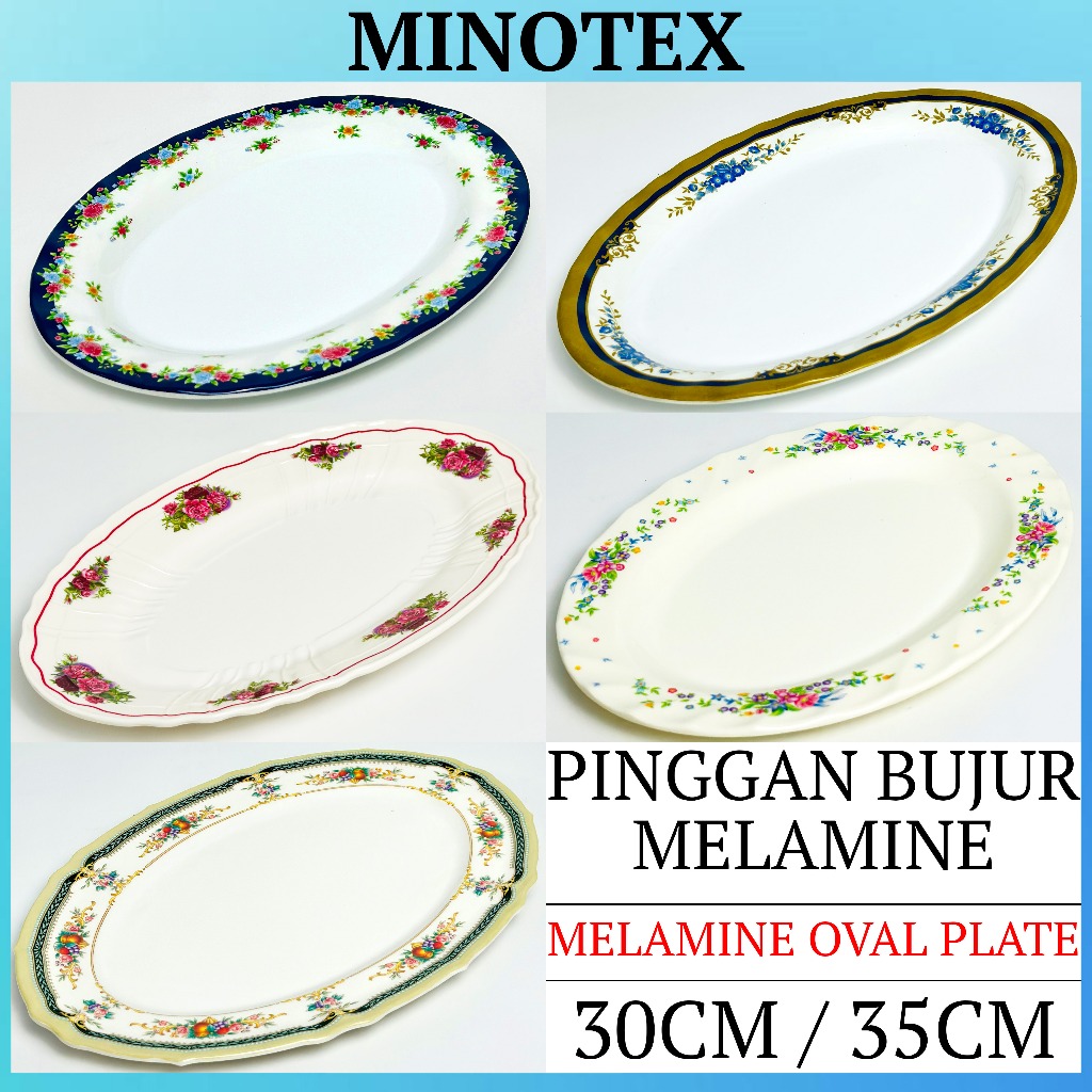 2pcs Pinggan Bujur Melamine Tebal / Melamine Tableware Oval Plate ...