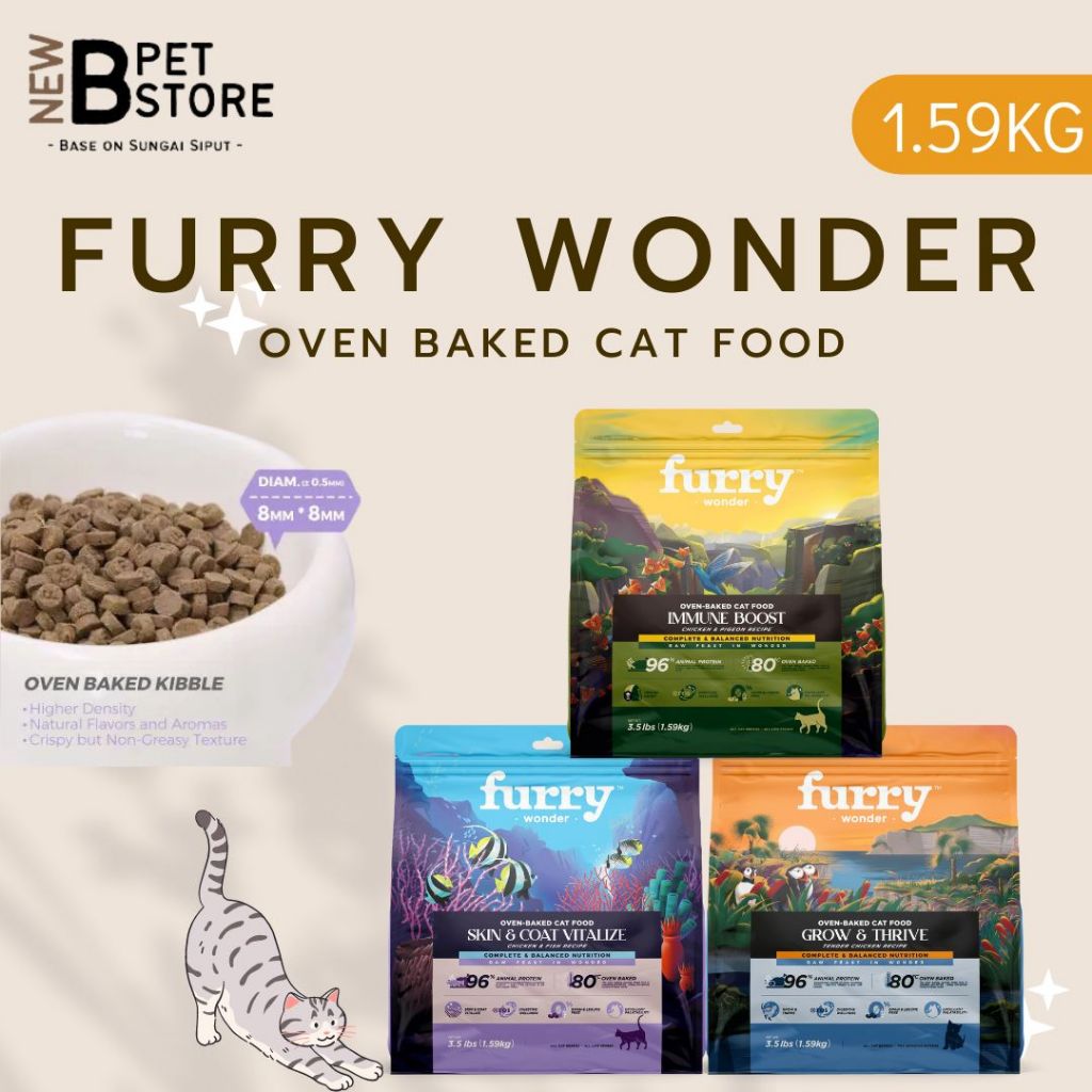 Furry Wonder Cat Oven Baked Cat Food (1.59KG) Grain Free / Real Meat ...
