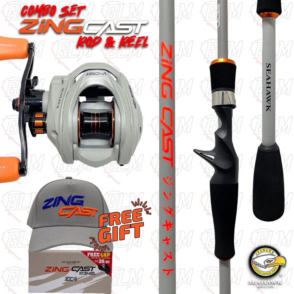 Seahawk Zing Cast Bait Casting reel Free Cap + Loud Drag Clicker 1year ...