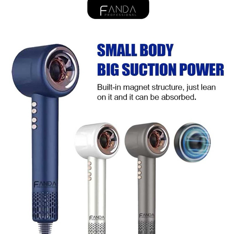 Fanda Hair Dryer Holder Magnetic Bracket Hands Free Hairdryer Stand ...