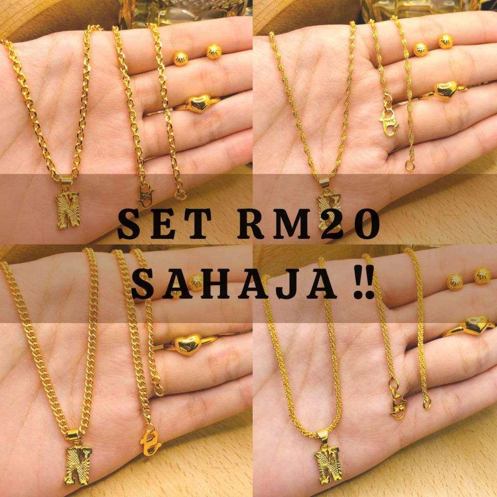 Kanifah Jewellery Ems Bangkok | Rantai Leher Rantai Huruf Rantai Set ...
