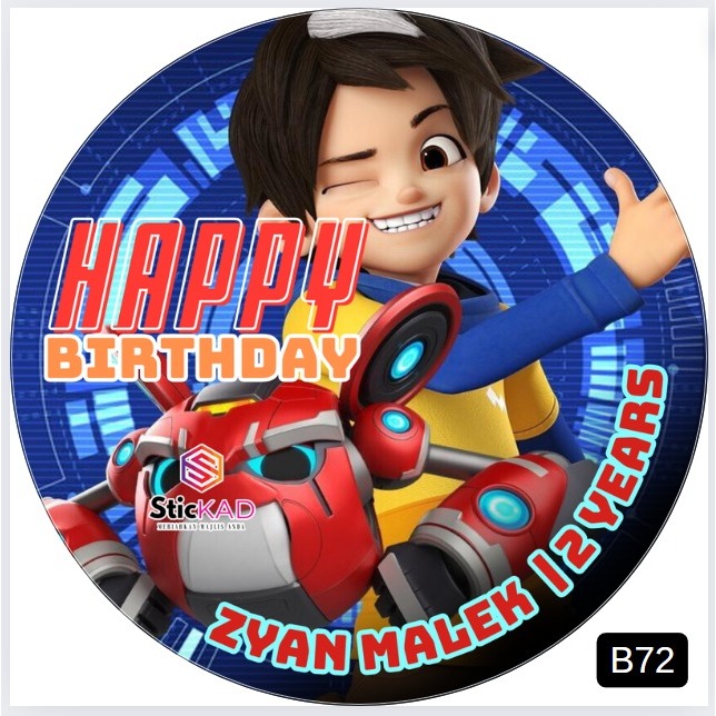 Goodies Birthday Packaging Party Sticker Mechamato #B72 55pcs | Shopee ...