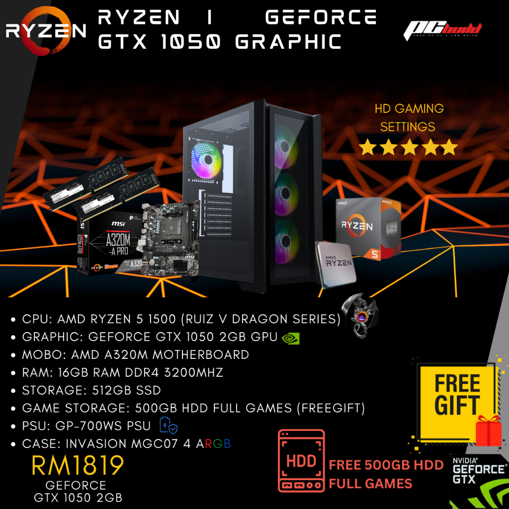 BUDGET GAMING PC / DESKTOP / PC / RYZEN PC GAMING | Shopee Malaysia