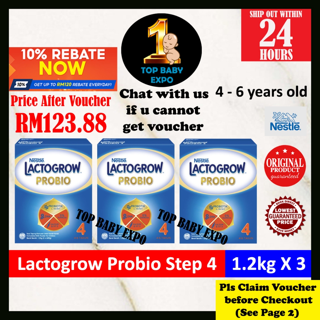 Nestle Lactogrow Probio Step 4 (1.2kg x 3) Exp: 02/2026 | Shopee Malaysia