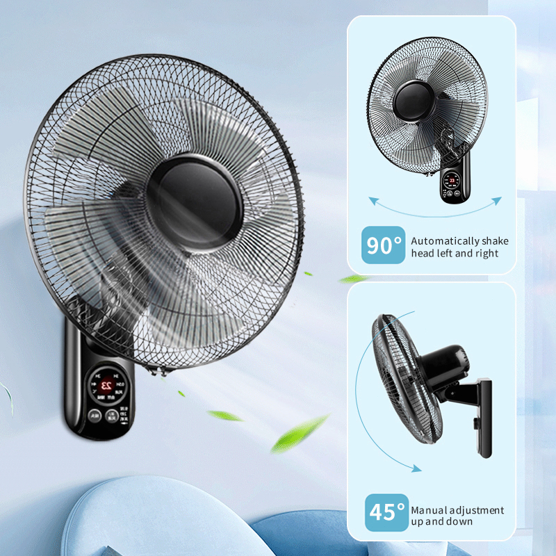 Solar Wall Fan 16 Inch 5 Blades 3 Speed Strong Wind Solar fan ...
