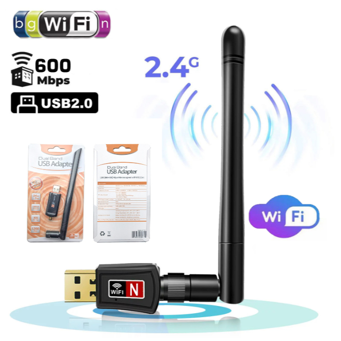 Portable 600Mbps Dual Band 2.4GHz Wireless network card Lan USB PC ...