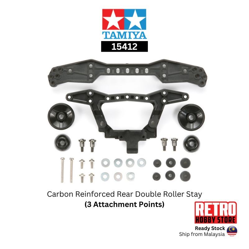 Tamiya 15412 ★ Mini 4WD Carbon Reinforced Rear Double Roller Stay 3 ...