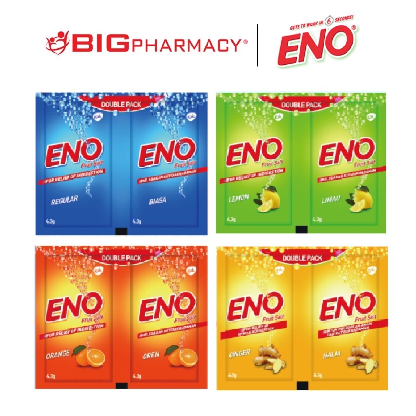 ENO Sachets - Ginger, Regular, orange, lemon (4.3g x 2 ) | Shopee Malaysia
