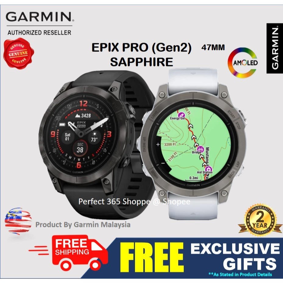 🇲🇾 Garmin Epix PRO Gen 2 [ 47 mm ] Sapphire Titanium AMOLED Touch ...
