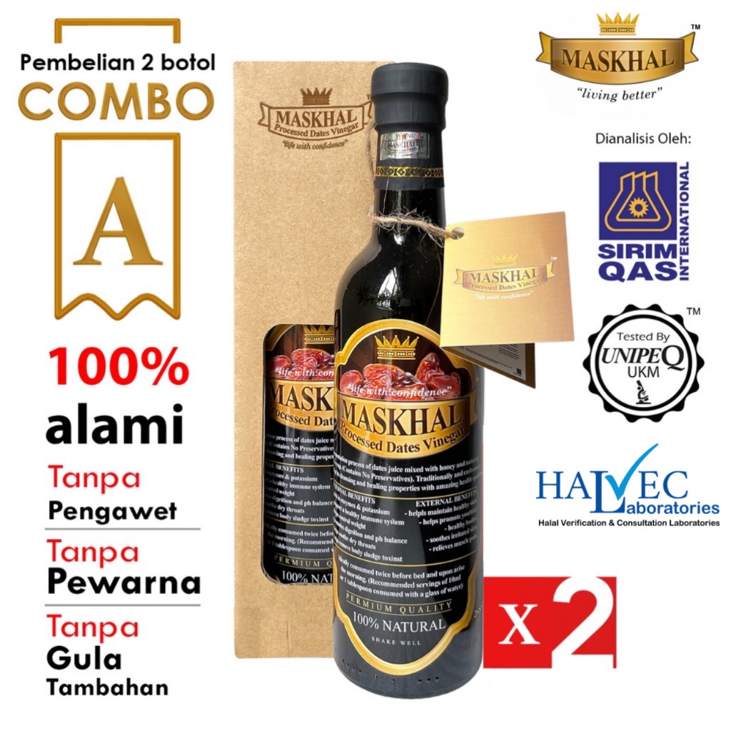 Maskhal Dates Vinegar Combo A [2 Botol - 375ml] | Shopee Malaysia