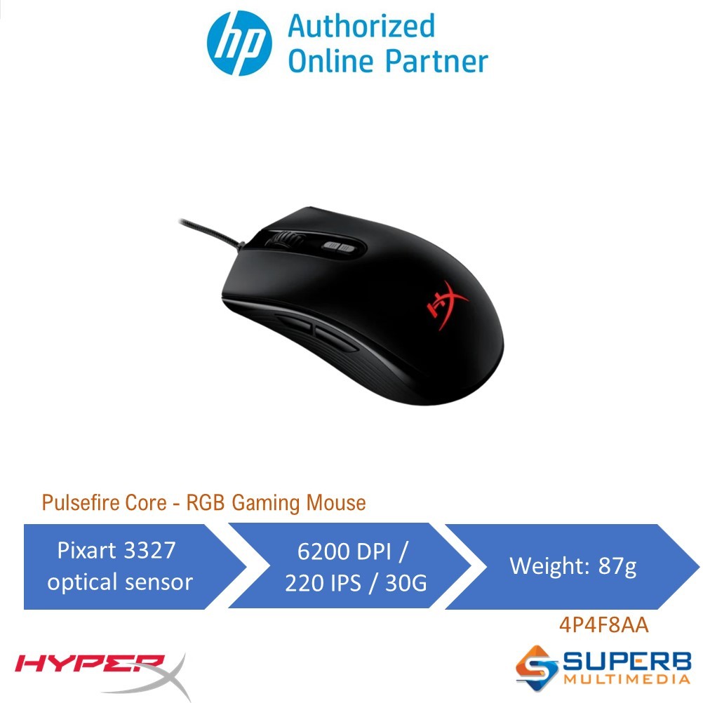 HyperX Pulsefire Core - RGB Gaming Mouse [4P4F8AA] | Shopee Malaysia