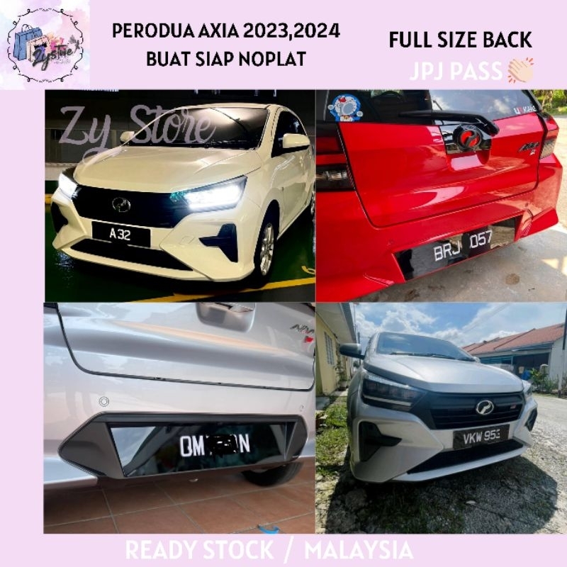 Perodua Axia 2023 ,AXIA 2024, AXIA 2025 Car Number Plate Plastic White ...