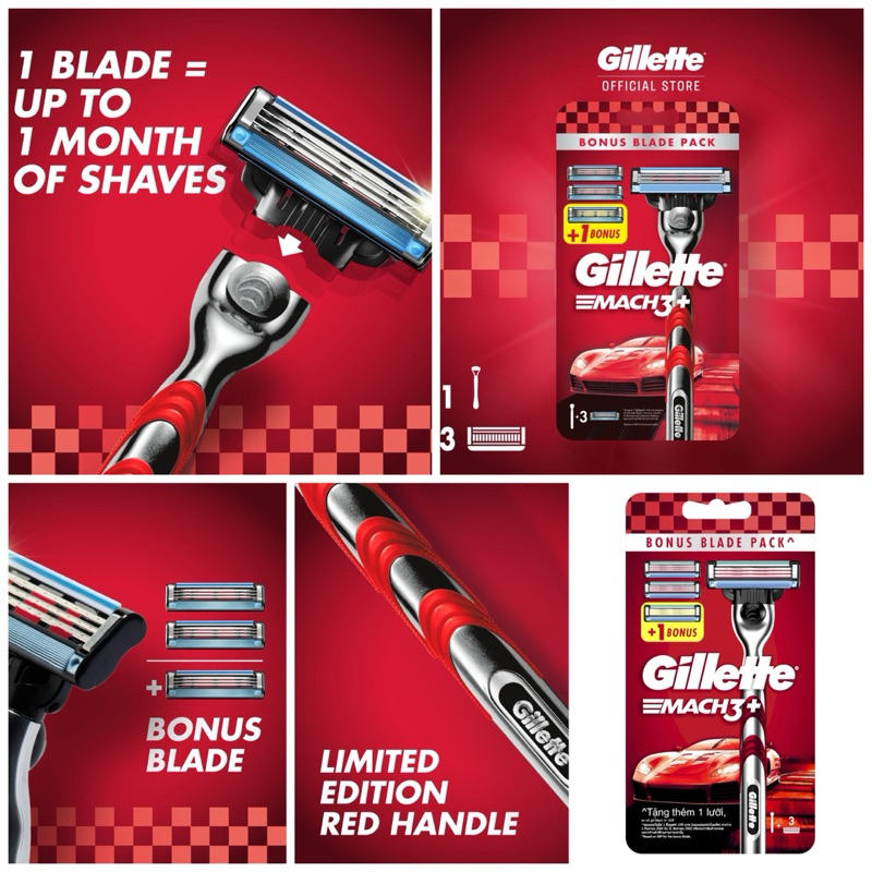 [Limited Edition] Gillette Mach3+ (1 Handle + 3 Blades) | Shopee Malaysia