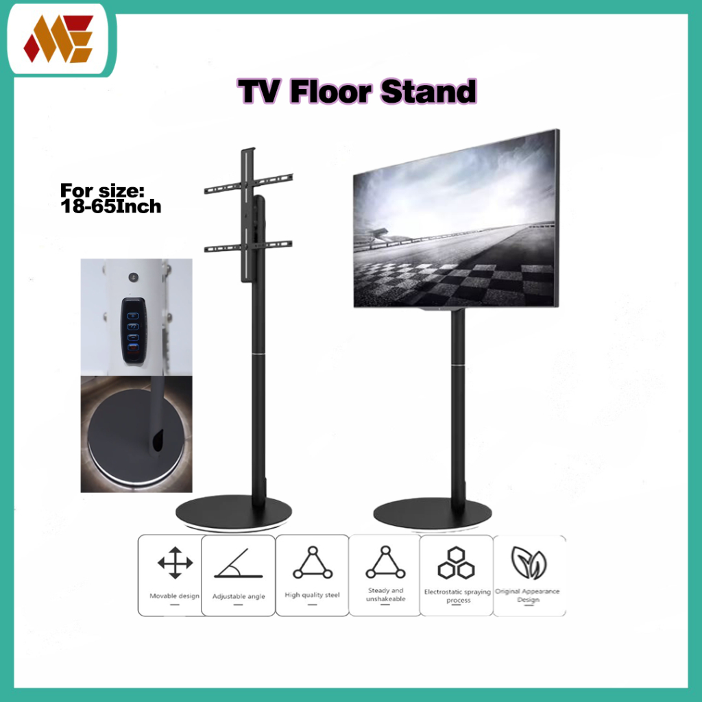 18-65 inch TV Floor Stand Moveable Adjustable Angle VESA Mount TV Stand ...
