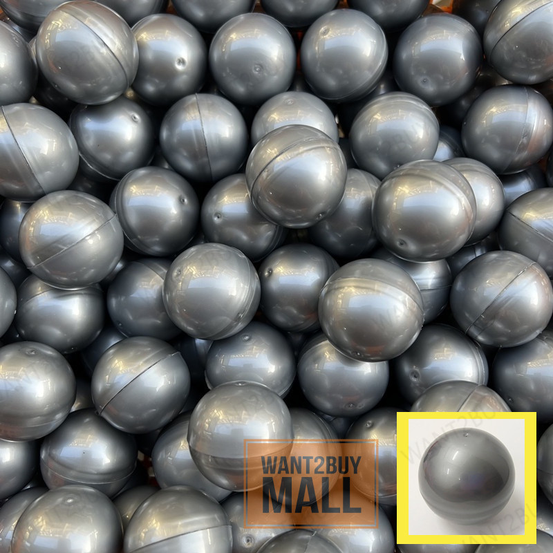 32mm Solid Gold Silver Colour Empty Plastic Capsule Ball Event Lucky ...